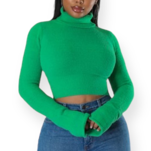 Anwnd | Tops | Fuzzy Turtle Neck Crop Top | Poshmark